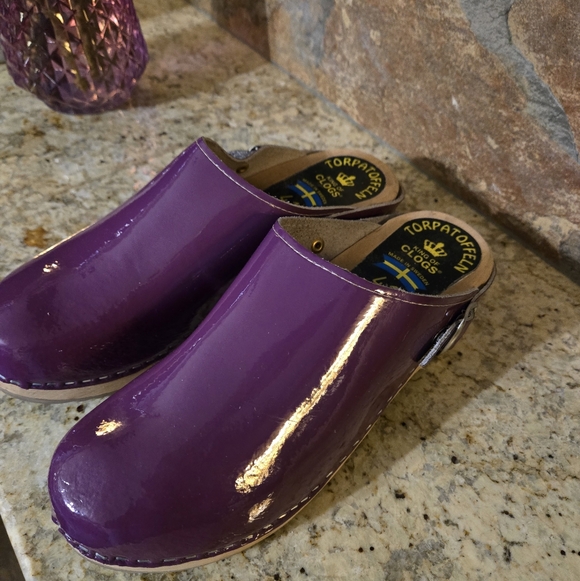 Shoes | Torpatoffeln Swedish Wood Clogs Purple Patent Size 41 Made In ...
